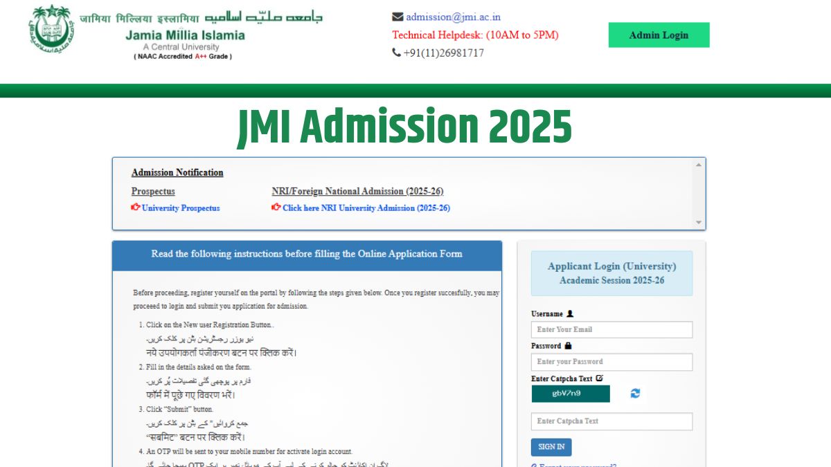 JMI Admission 2025 registration begins for UG, PG, Ph.D programmes ...