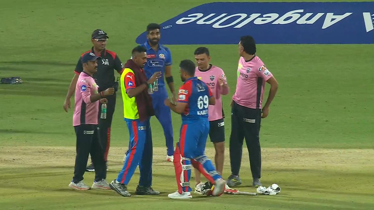 DC vs MI IPL 2025 Karun Nair Jasprit Bumrah fight Rohit Sharma Reaction Delhi Capitals vs Mumbai ...