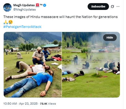 Jansatta Fact check AI generated images viral false claim Pahalgam terror attack | Jansatta