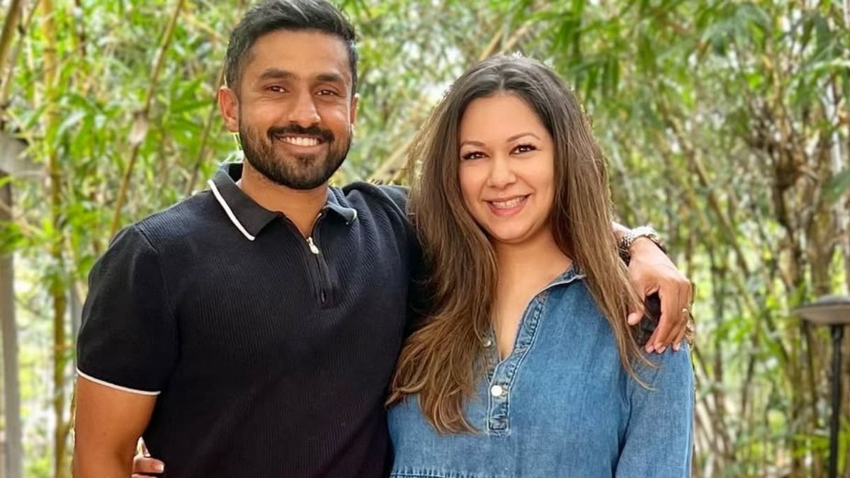 KARUN nair inter religion marriage love story sanaya tankriwala Instagram post ipl 2025 delhi ...