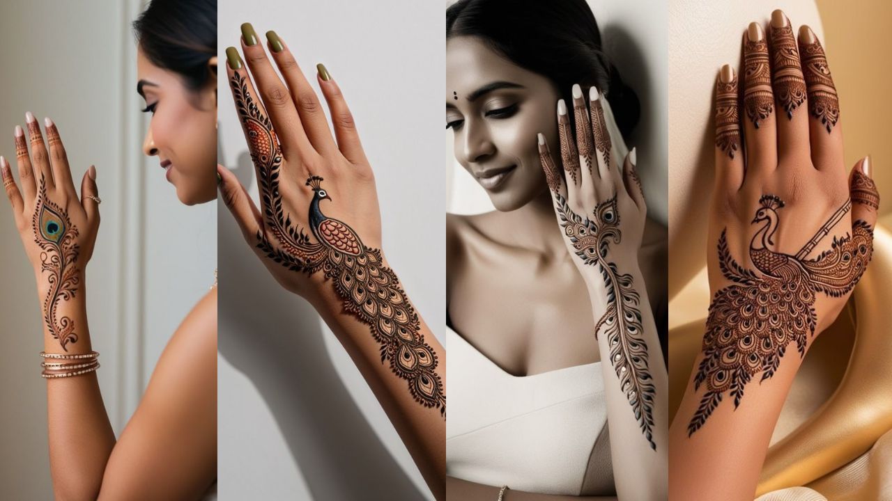 Morpankh design mehndi for Mohini Ekadashi Easy Mehndi Patterns | Jansatta